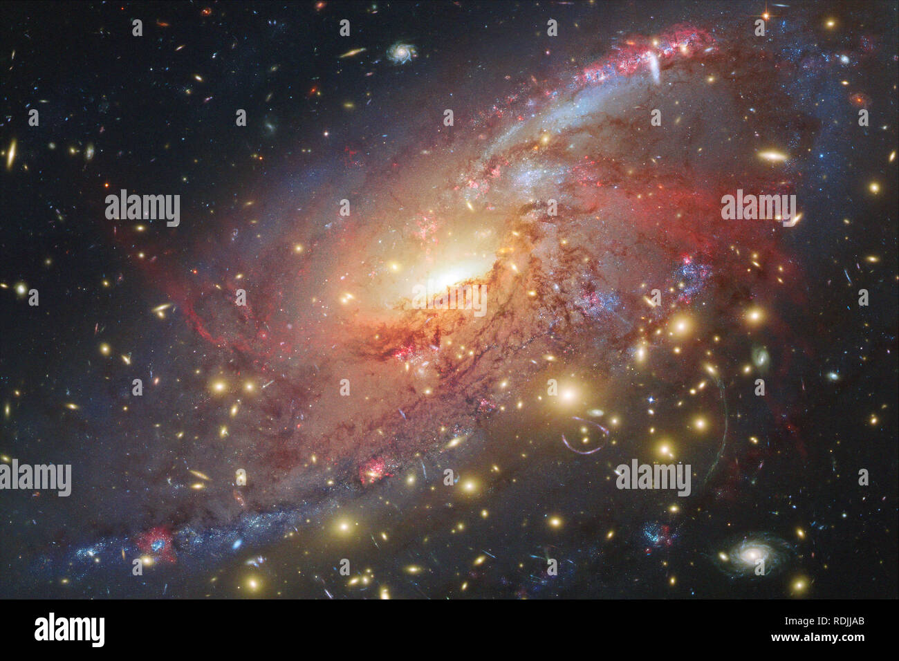 Universe scene with stars and galaxies in deep space showing the beauty ...