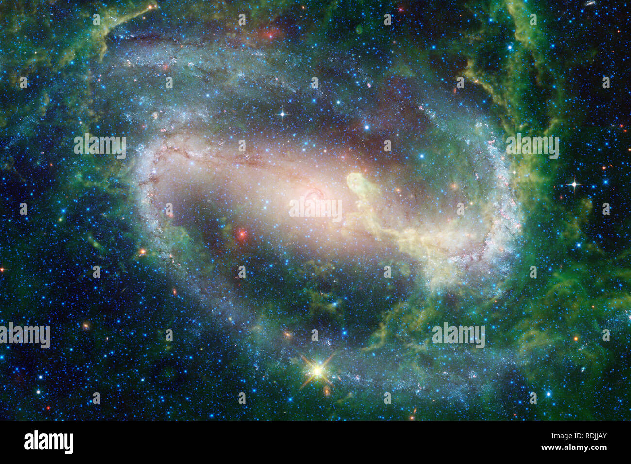 Outer space art. Nebulas, galaxies and bright stars in beautiful ...