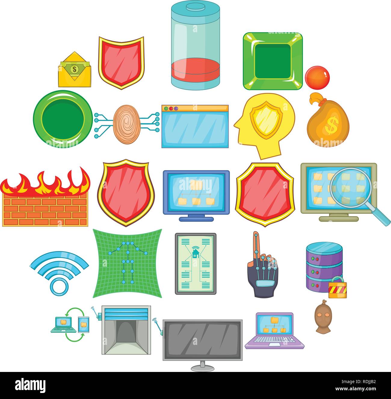 Cybercrime icons set, cartoon style Stock Vector Image & Art - Alamy
