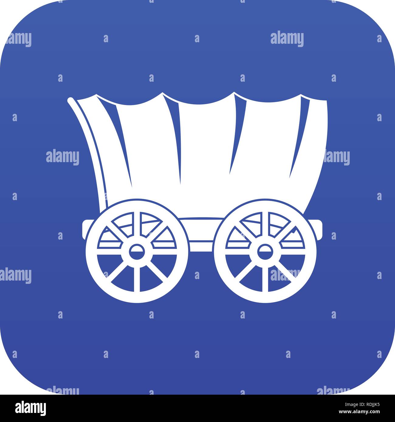 Ancient western covered wagon icon digital blue Stock Vector Image ...