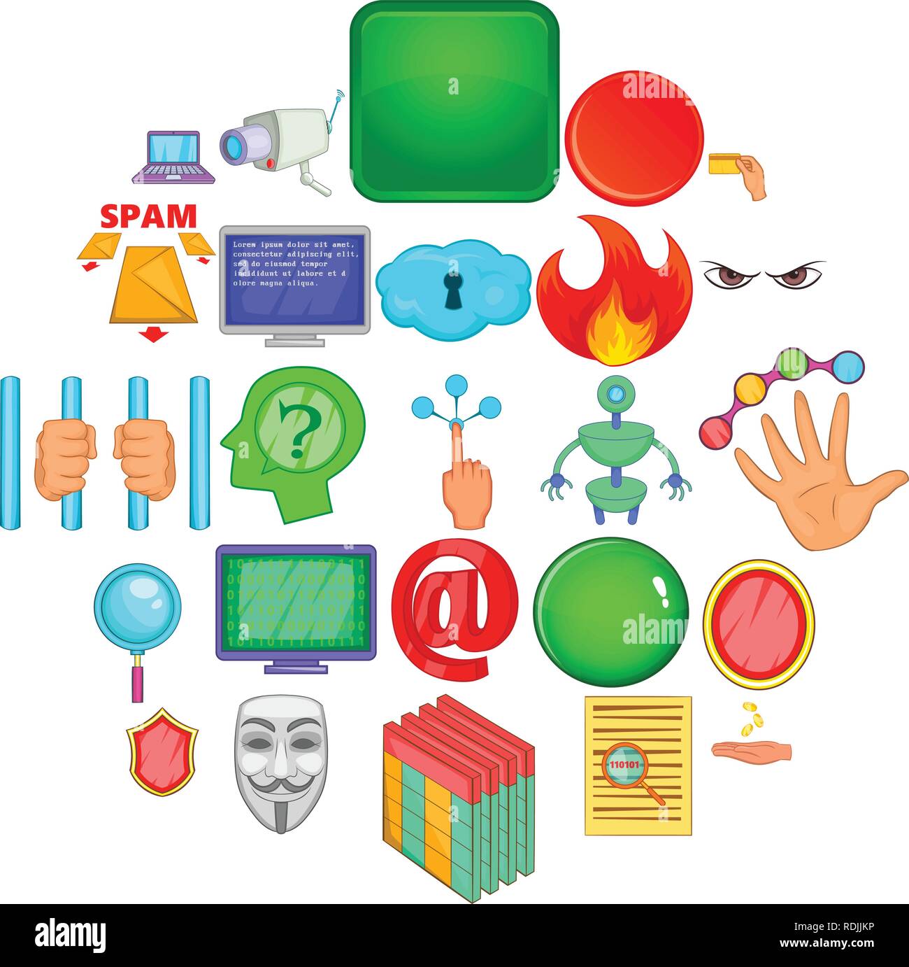 Cyber spying icons set, cartoon style Stock Vector Image & Art - Alamy