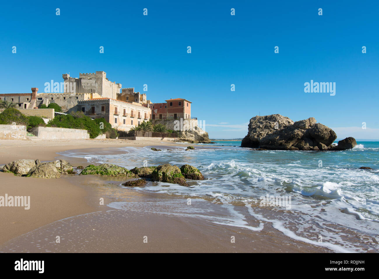 Sicilian castles. Falconara Castle, Sutera Stock Photo - Alamy