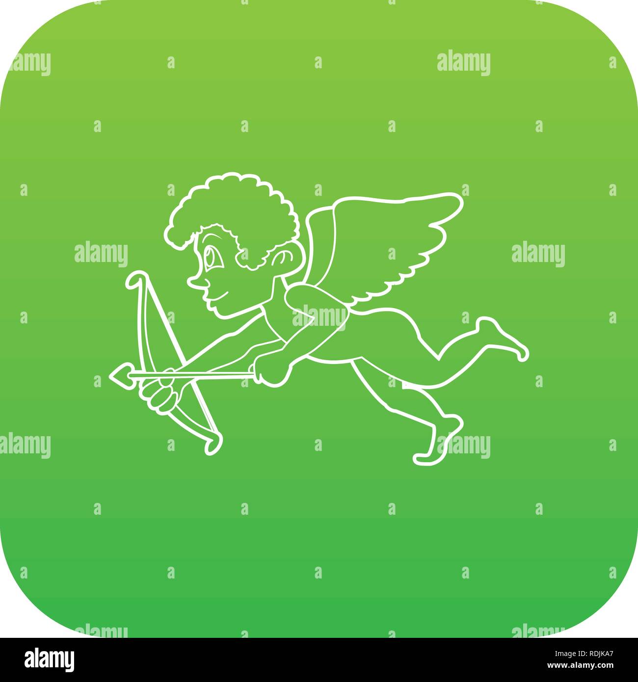 Cupid icon green vector Stock Vector Image & Art - Alamy
