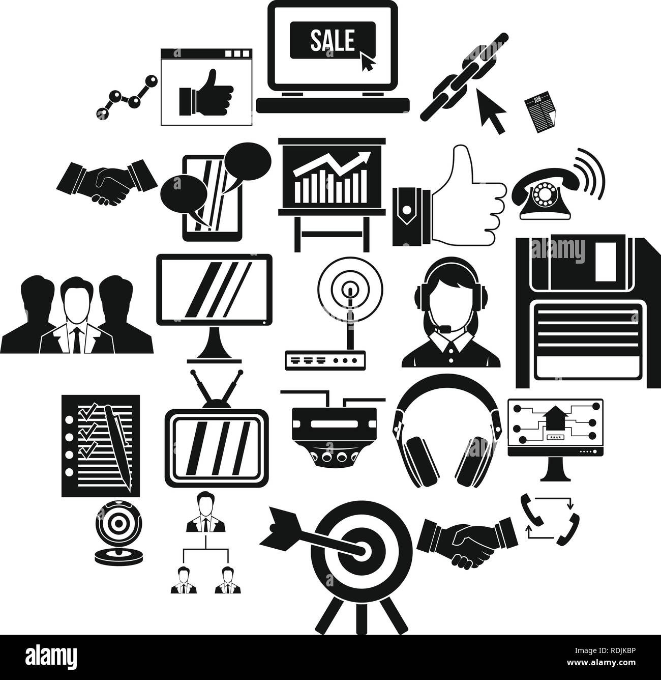 Remote transmission icons set, simple style Stock Vector Image & Art ...