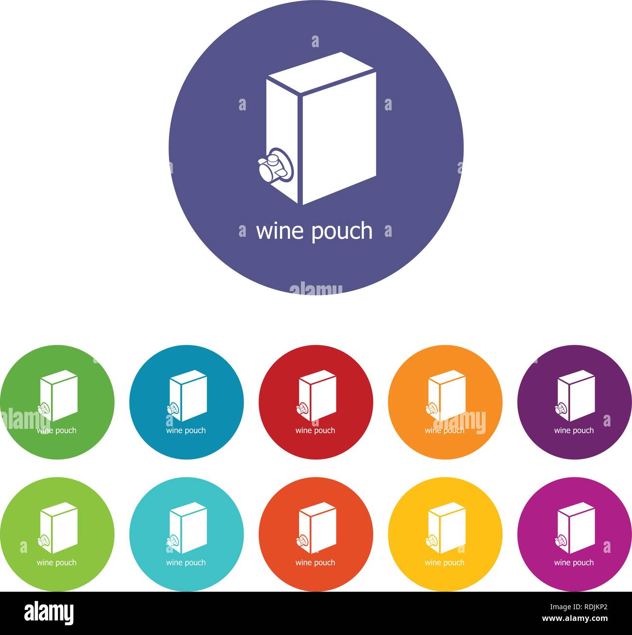 Wine pouch icons set vector color Stock Vector Image & Art - Alamy