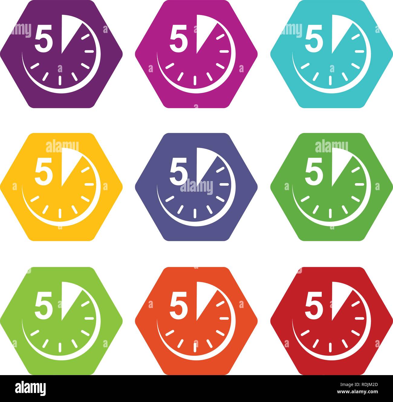 5 minutes icons set 9 vector Stock Vector Image & Art - Alamy