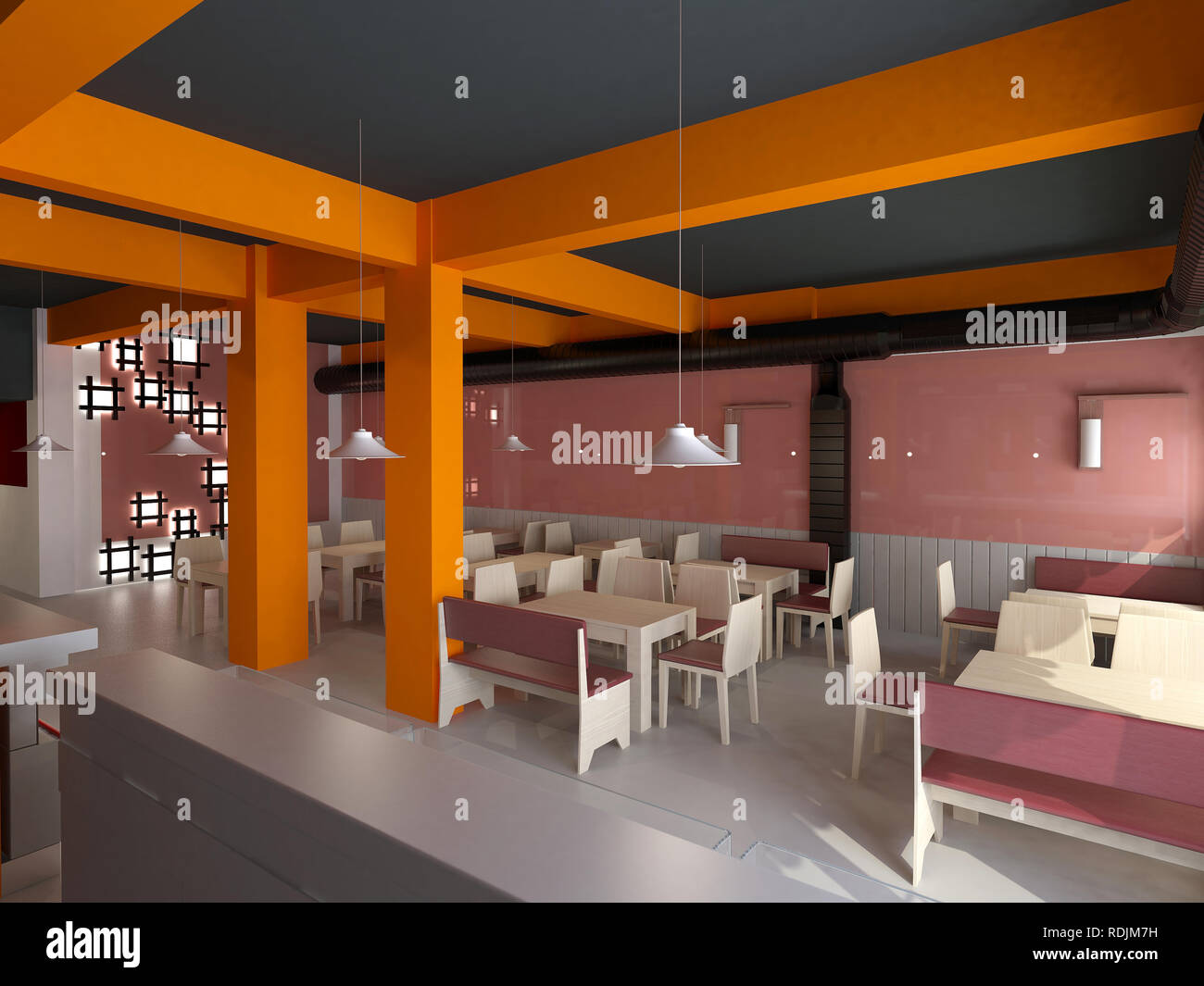 3d restaurant rendering Stock Photo - Alamy