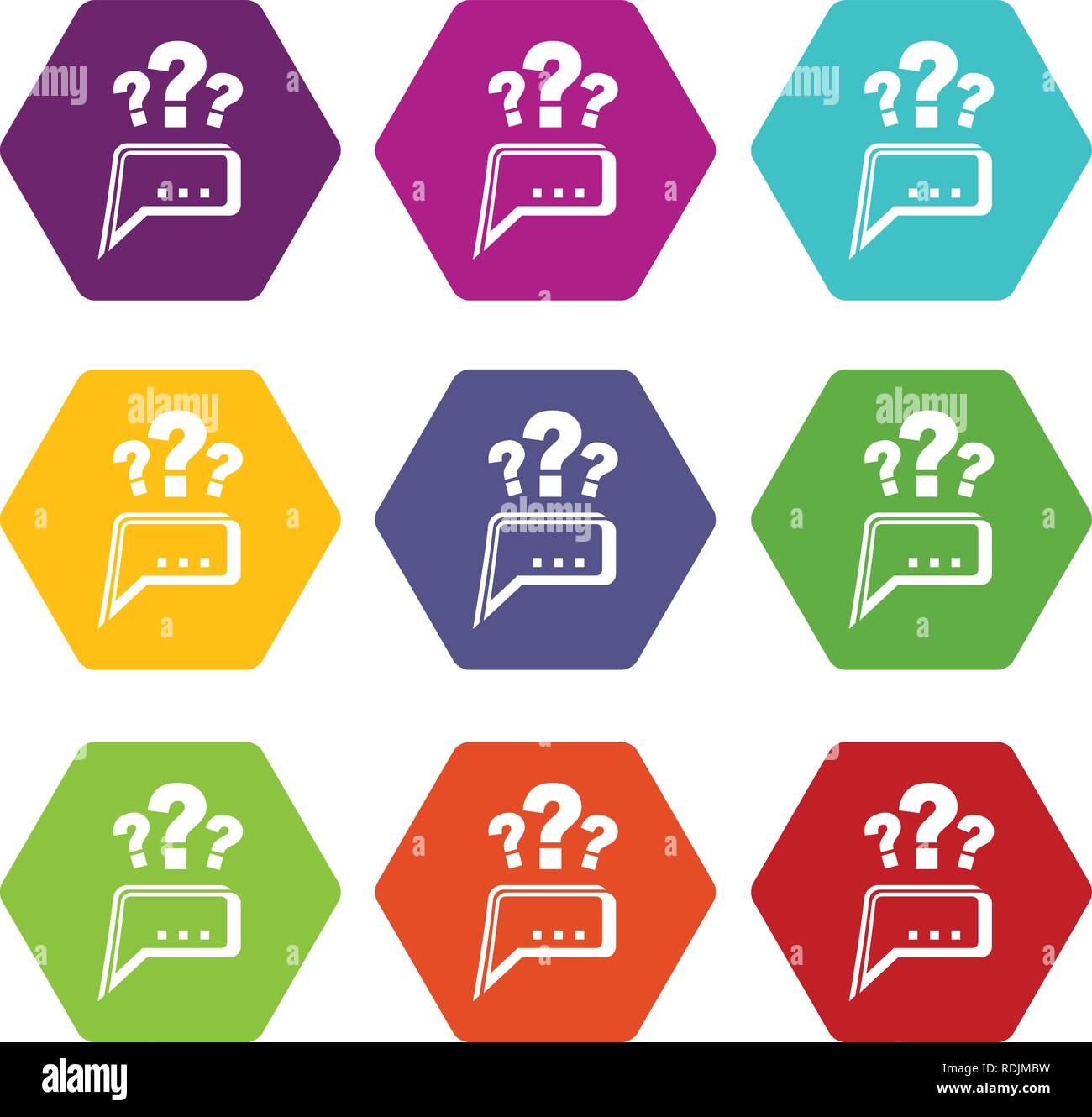 Question icons set 9 vector Stock Vector Image & Art - Alamy