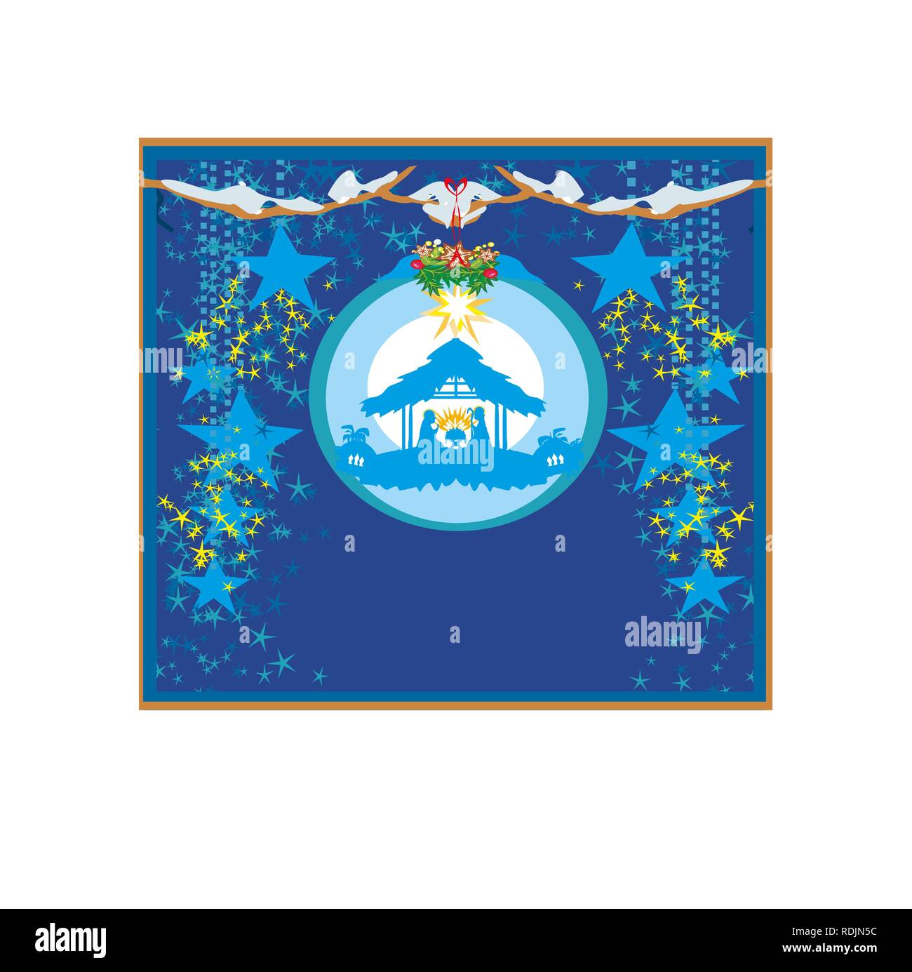 Birth of Jesus in Bethlehem - abstract card Stock Vector Image & Art ...