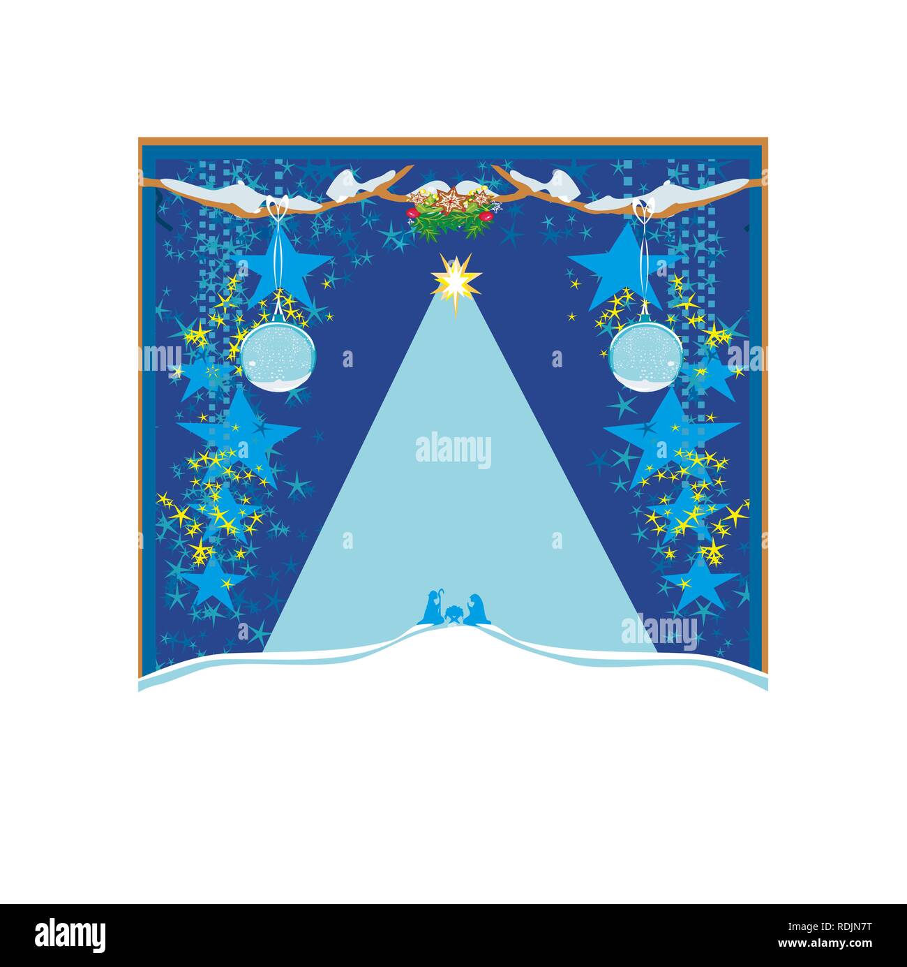 Birth of Jesus in Bethlehem - abstract card Stock Vector Image & Art ...