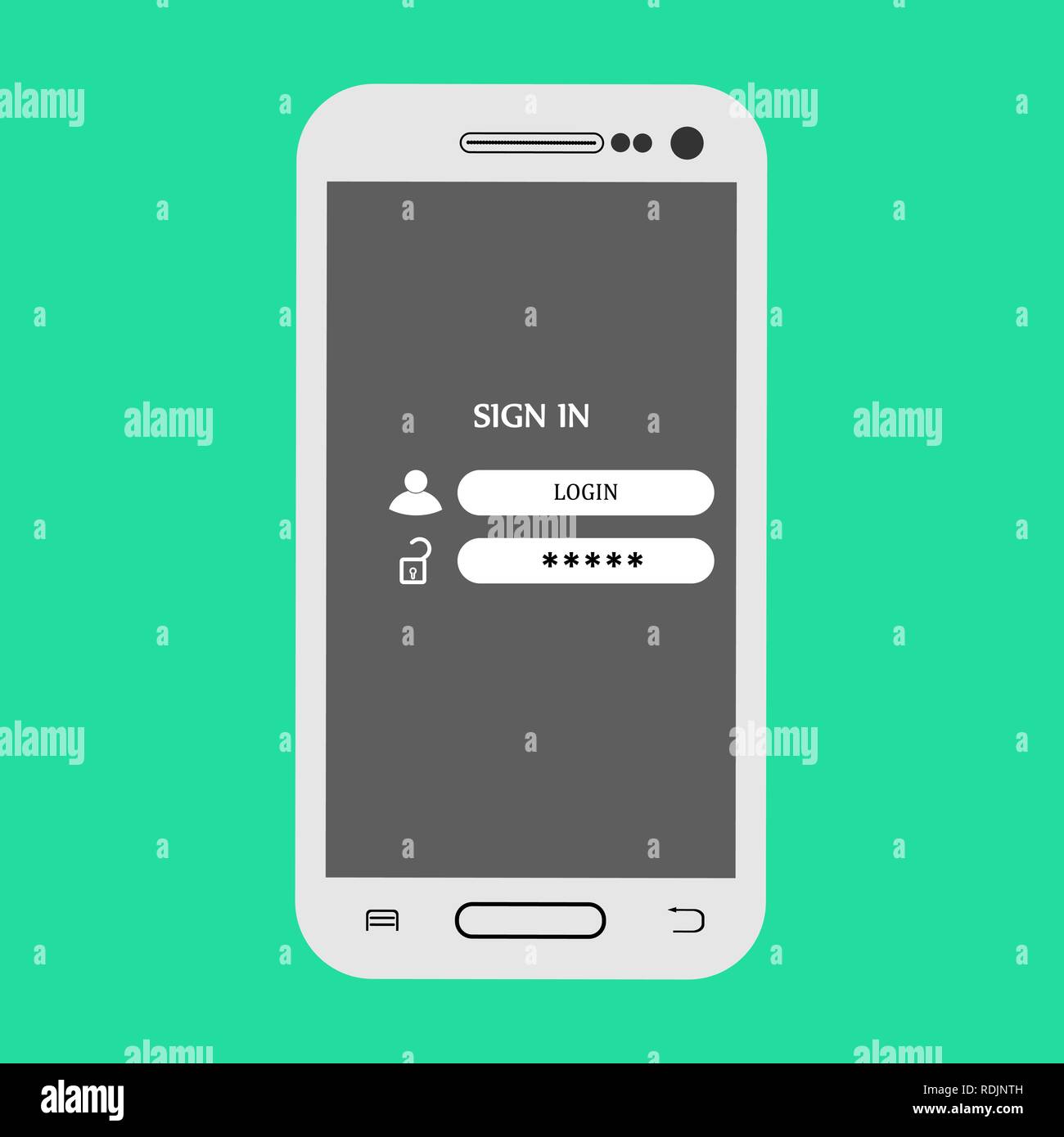 On the screen of the smartphone panel to enter the password and login ...