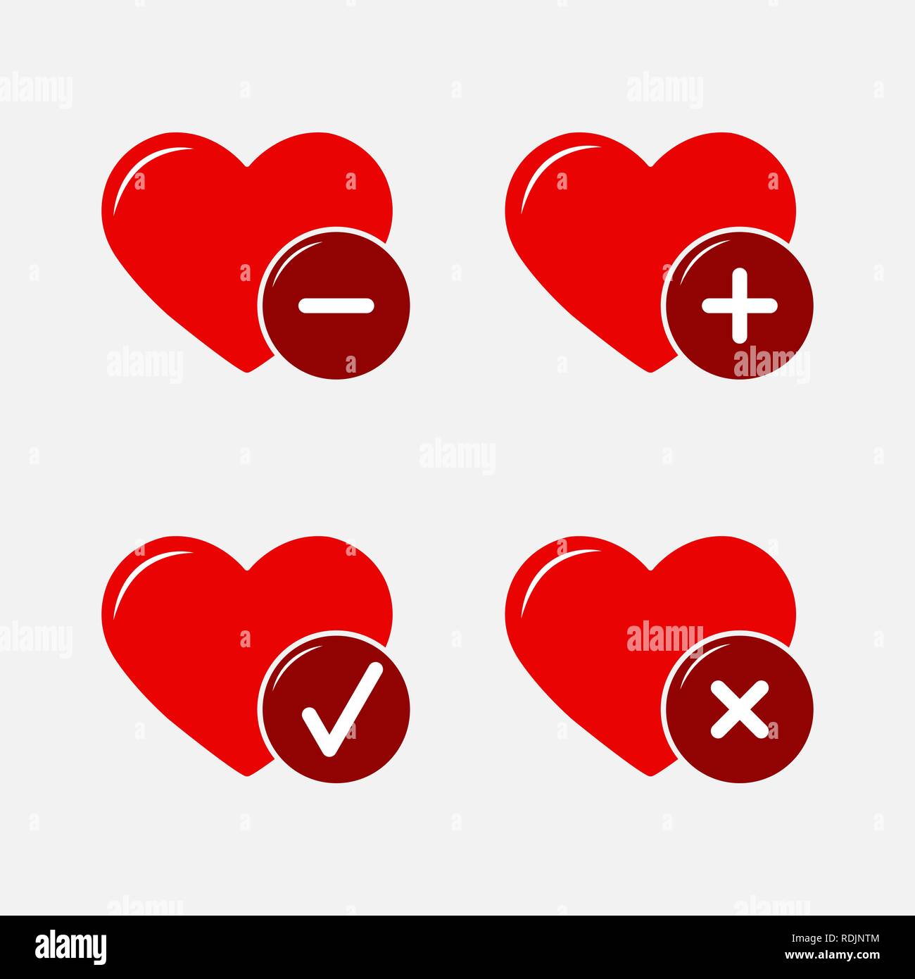 Heart symbol set for apps and sites Stock Vector Image & Art - Alamy