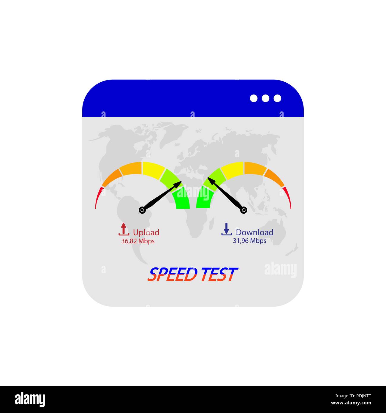 Test the speed of reception and transmission of data Stock Vector Image ...