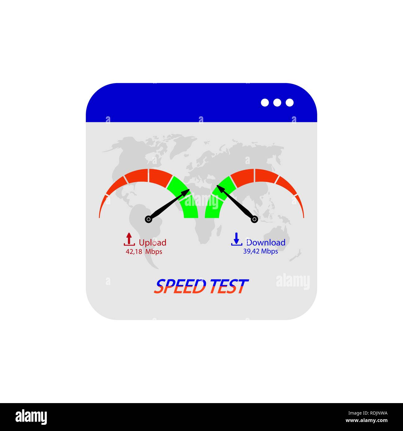 Test the speed of reception and transmission of data Stock Vector Image ...