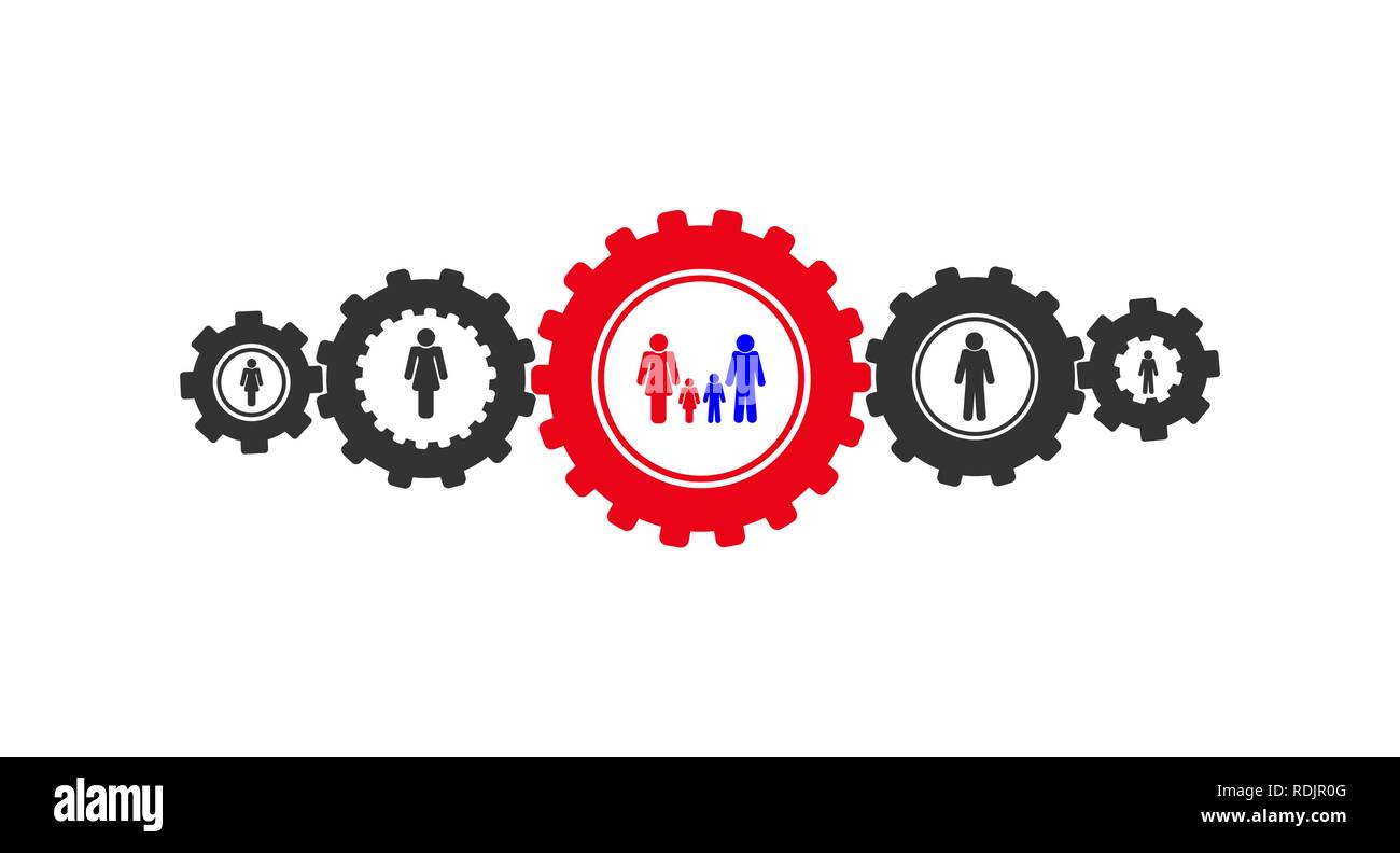 Conceptual image on the theme of the mechanism of creating family ...