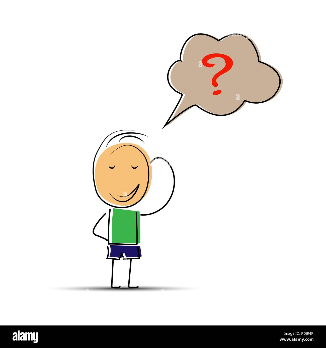 Cartoon question mark thought bubble hi-res stock photography and ...