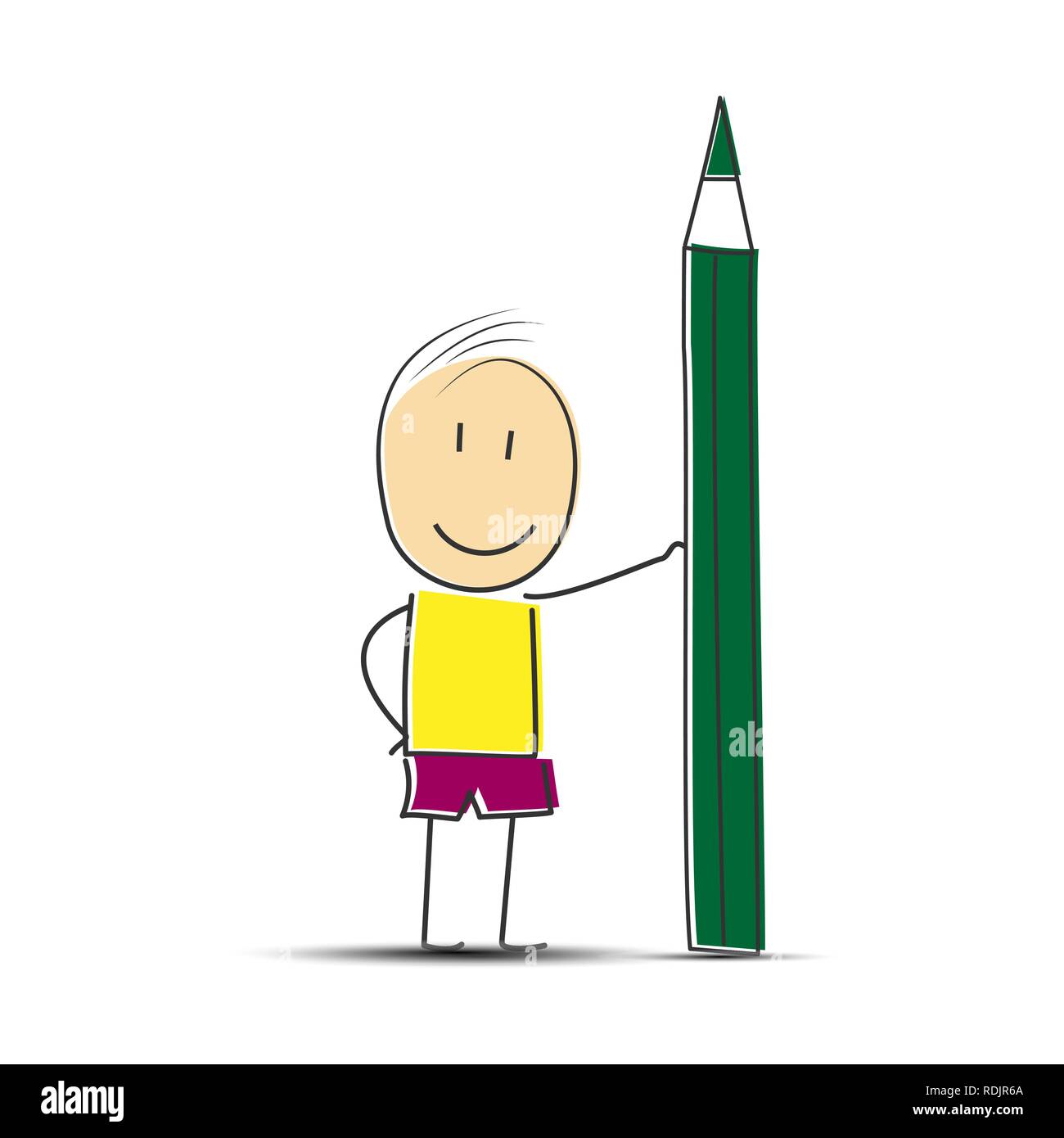 Green pencil Stock Vector Images - Alamy