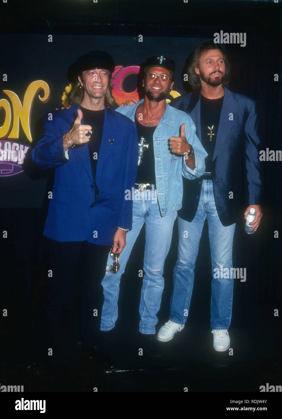 LOS ANGELES, CA - OCTOBER 2: Singers/brothers Robin Gibb, Maurice Gibb ...