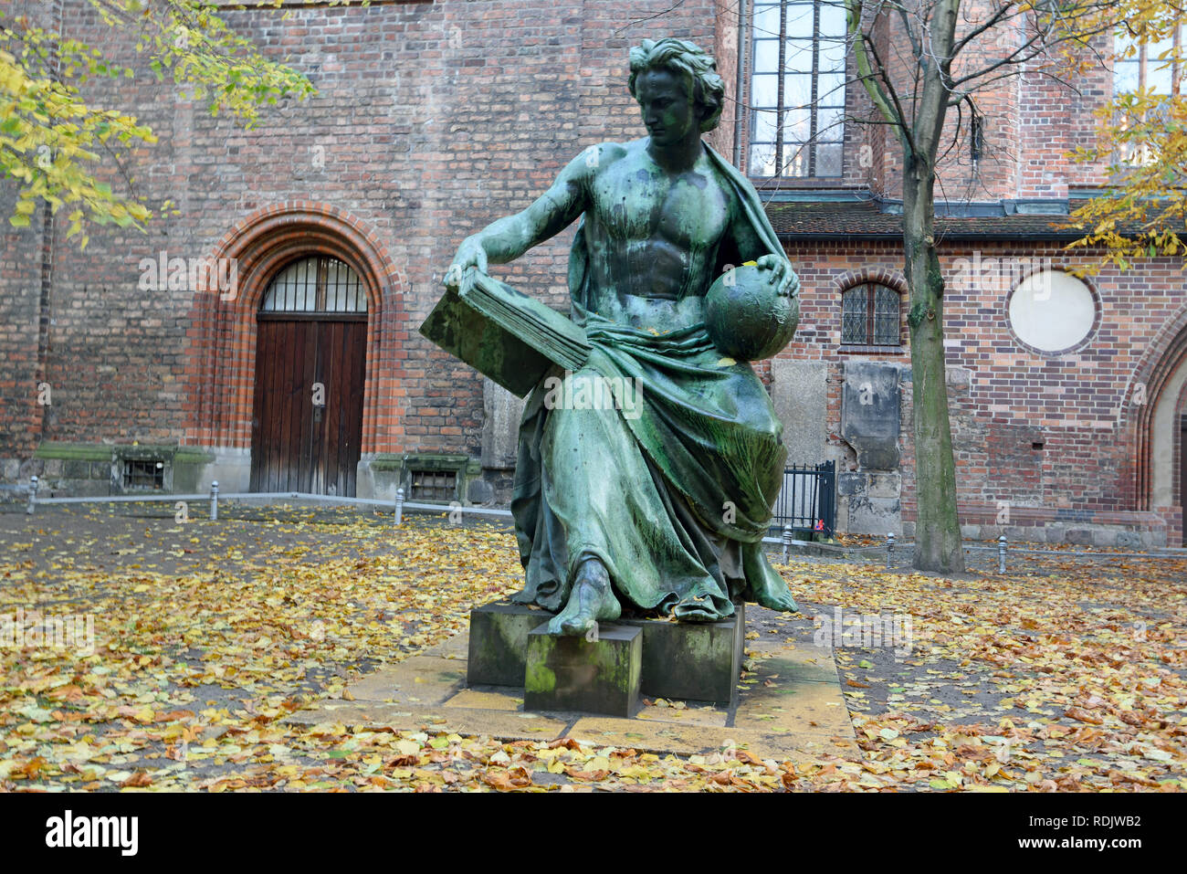 Berlin, Germany - November 11, 2018. 'The Allegory of Science' bronze ...
