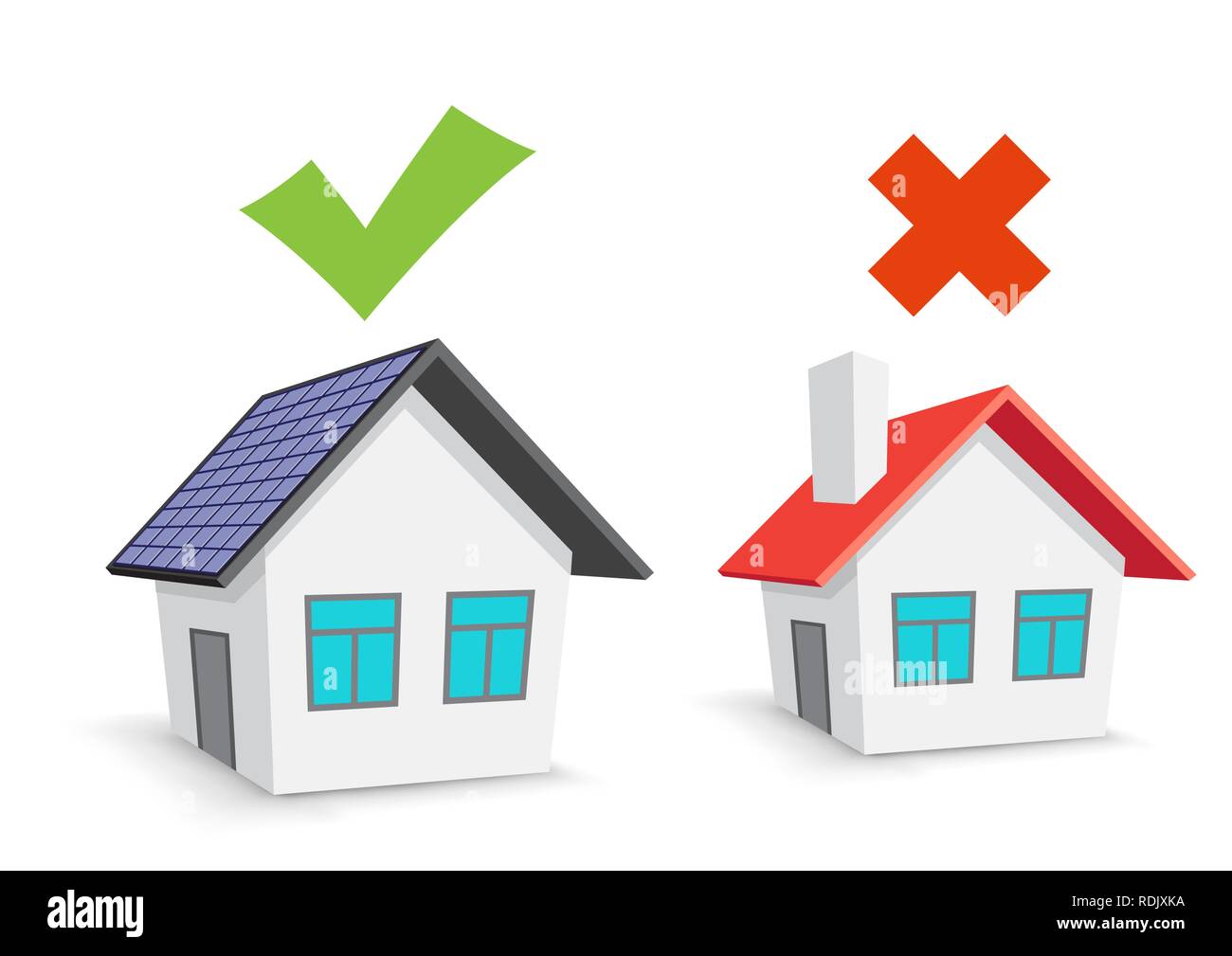 Roof white chimney blue Stock Vector Images - Alamy