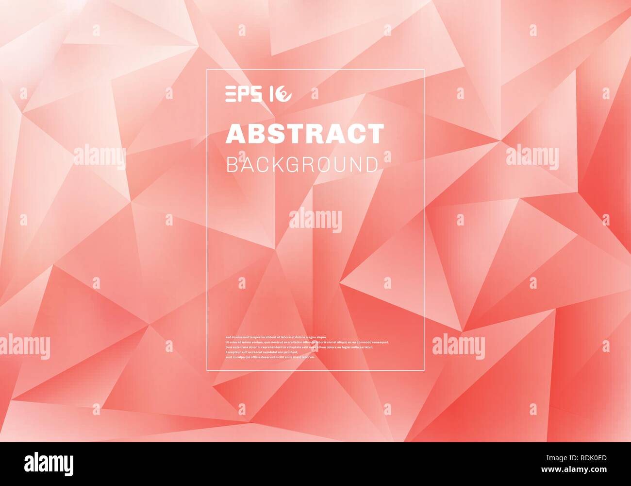 Abstract low polygon or triangles pattern on pink background and ...
