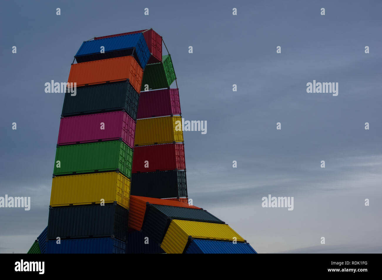 Chain of containers - monument by Vincent Ganivet Le Havre - France ...