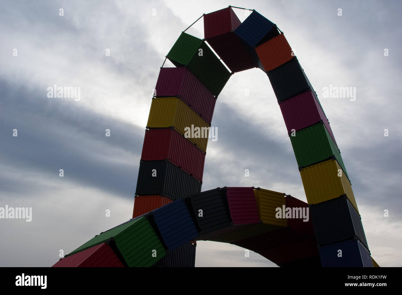 Chain of containers - monument by Vincent Ganivet Le Havre - France ...