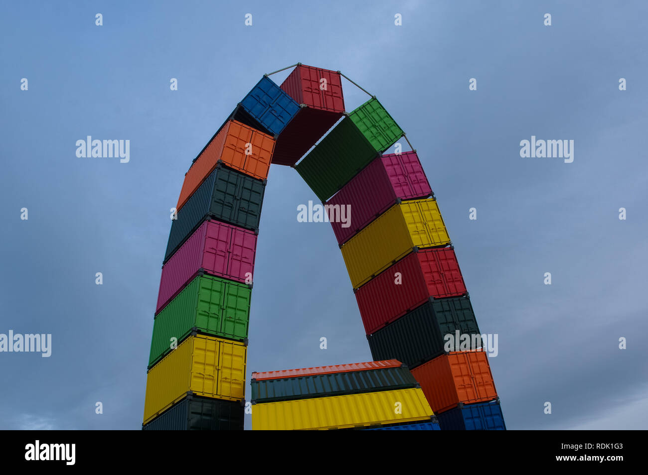 Chain of containers - monument by Vincent Ganivet Le Havre - France ...
