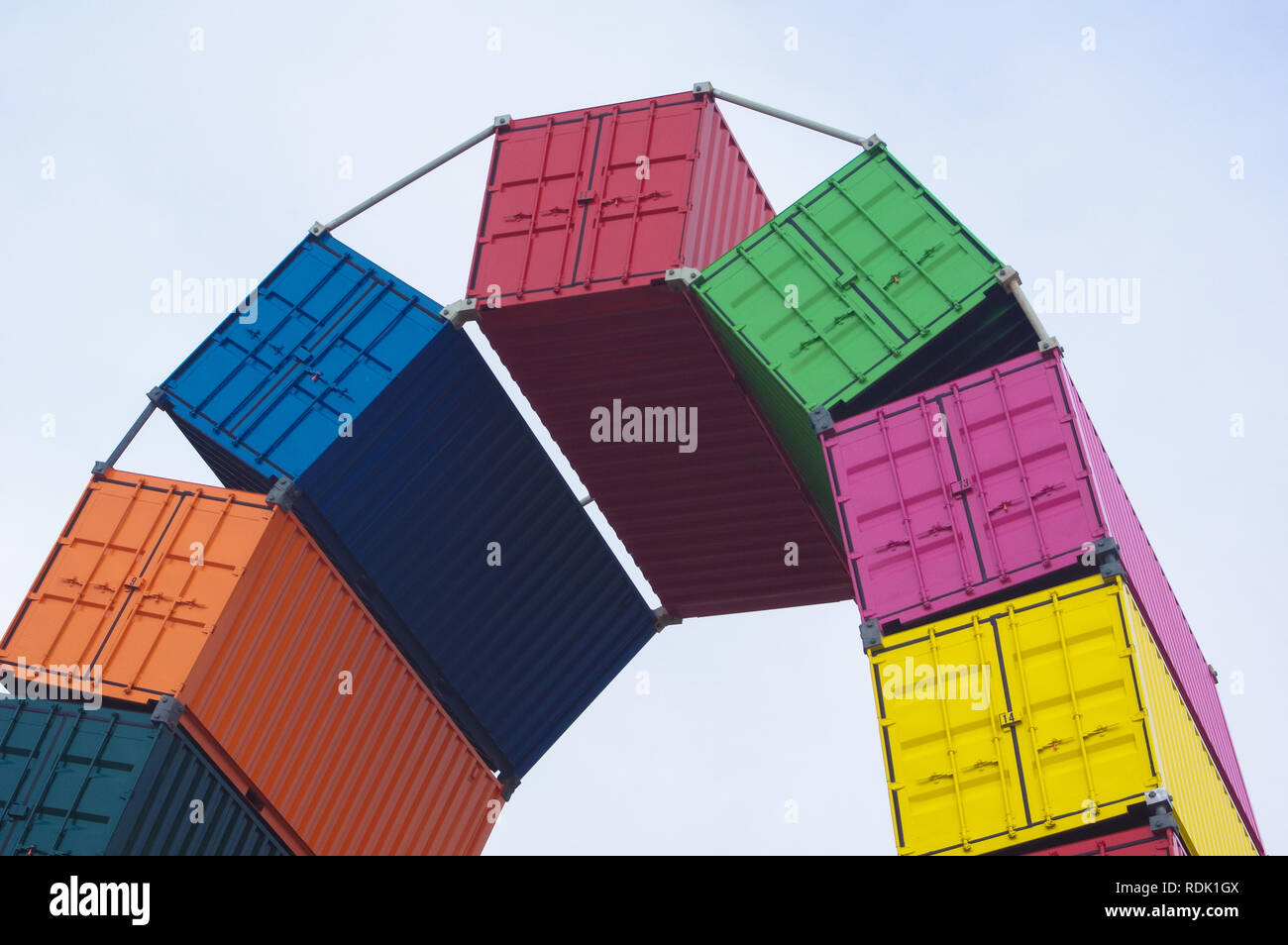 Chain of containers - monument by Vincent Ganivet Le Havre - France ...