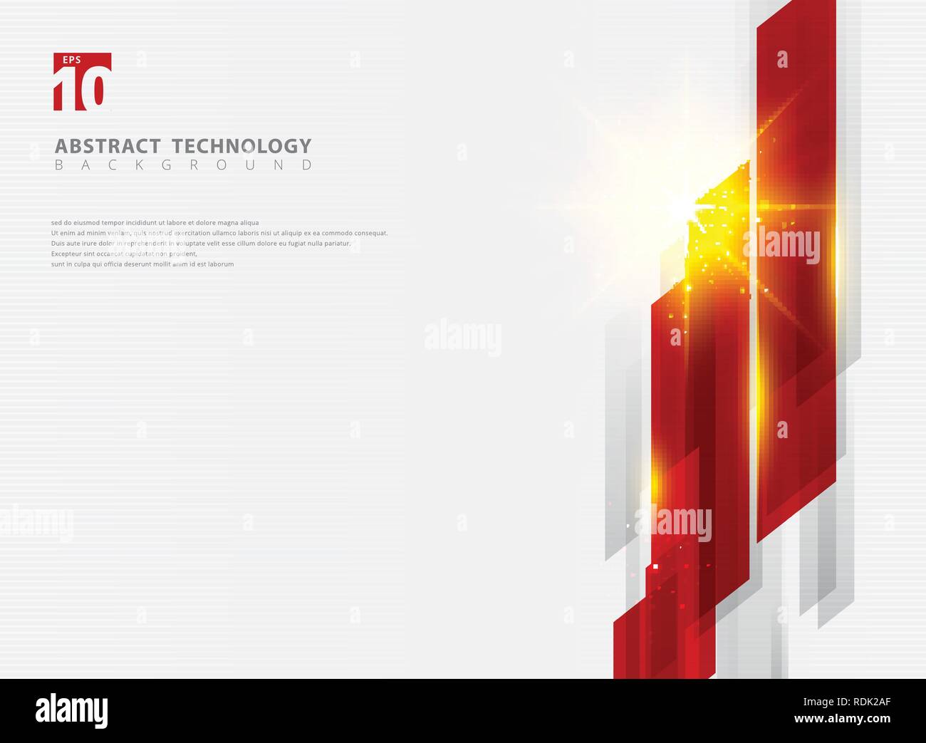 Abstract technology geometric red color shiny motion background with ...