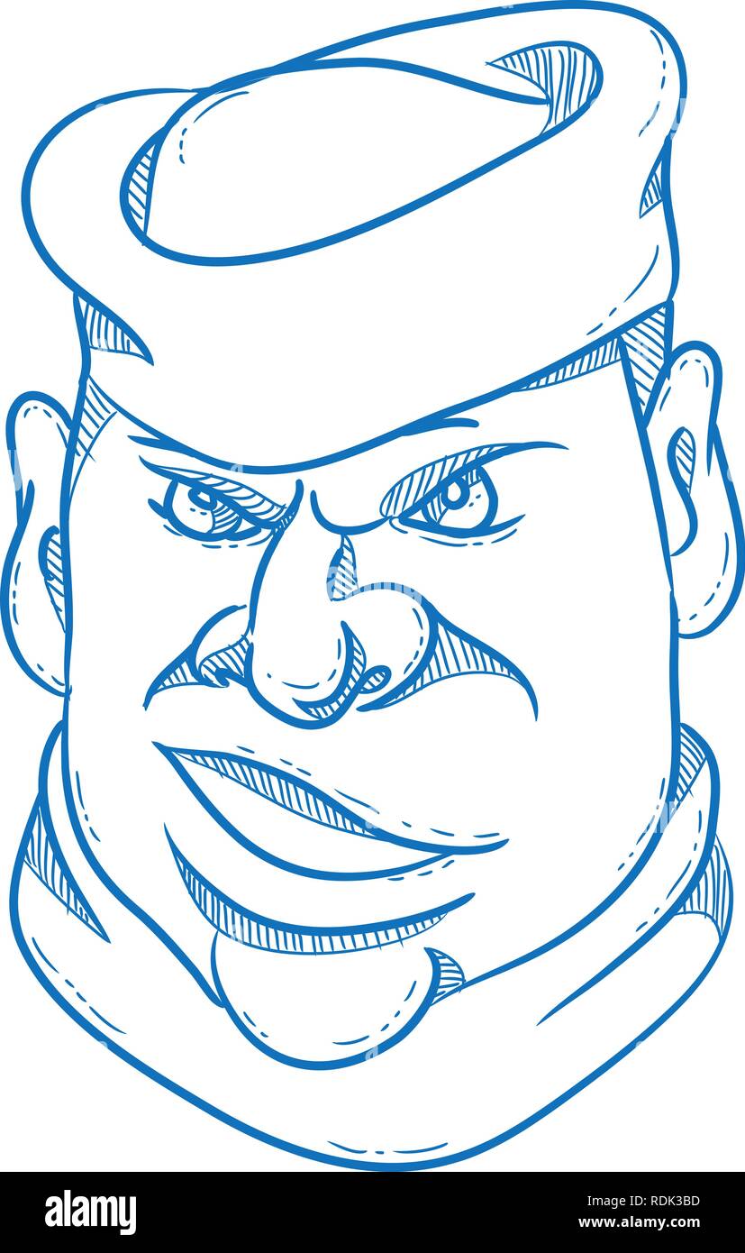 Cartoon style illustration of an angry sailor, sailorman, seaman ...