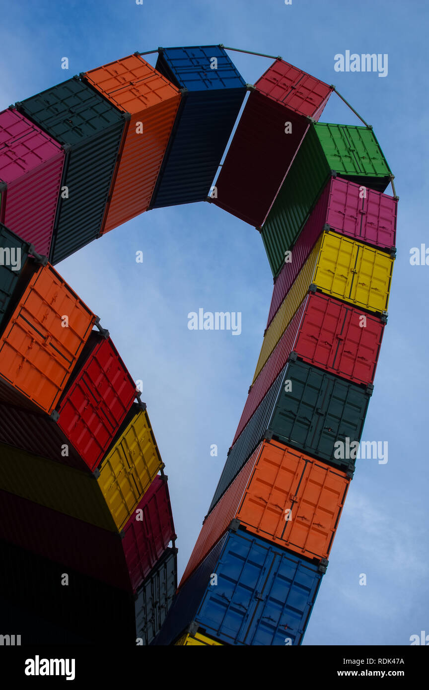 Chain of containers - monument by Vincent Ganivet Le Havre - France ...