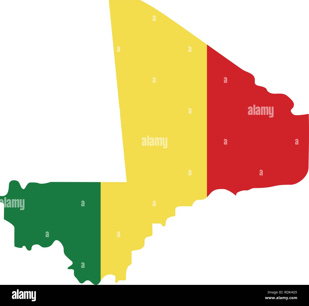 map of Mali with flag inside. Mali map vector illustration Stock Vector ...