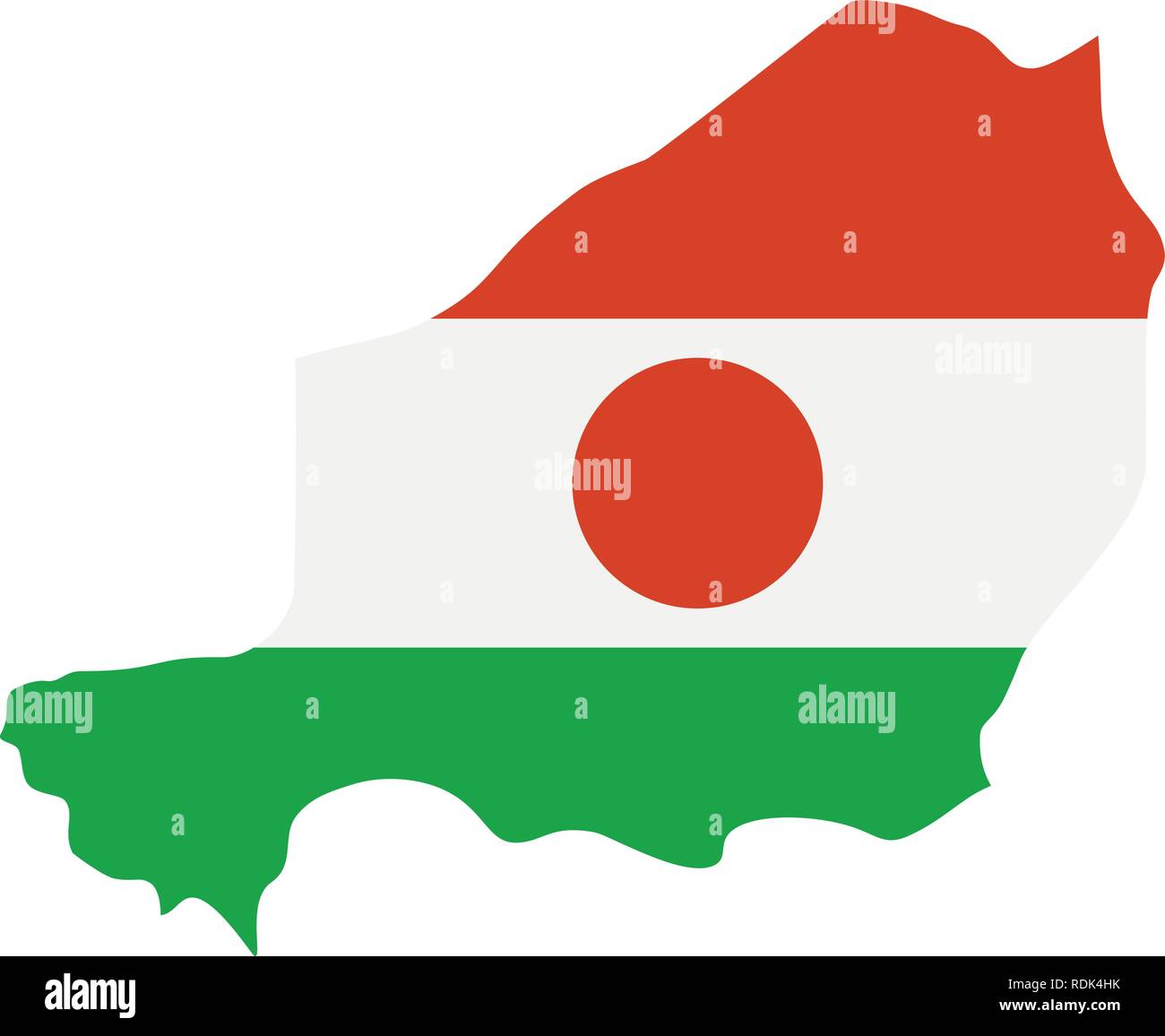 map of Niger with flag inside. Niger map vector illustration Stock ...