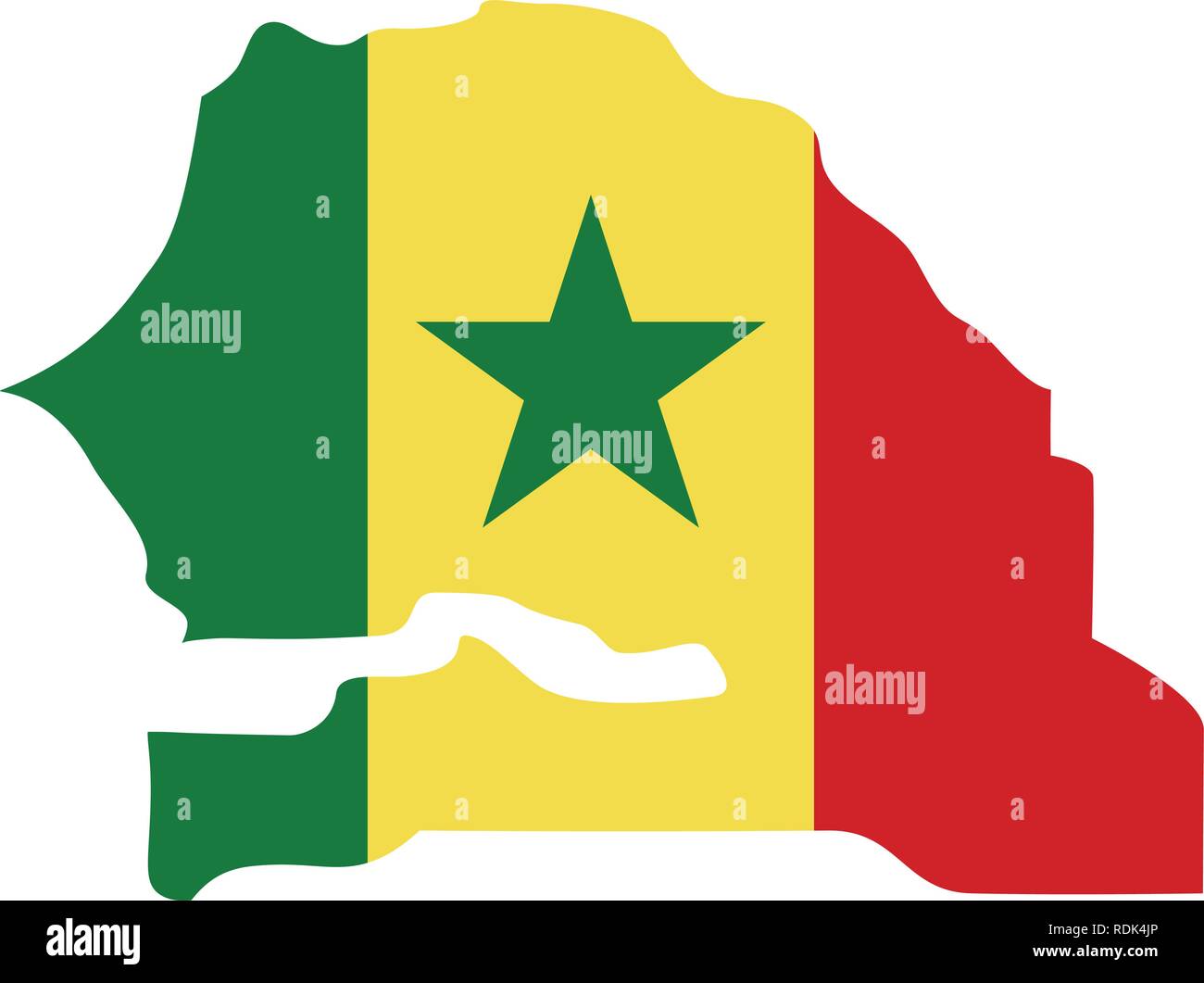 map of Senegal with flag inside. Senegal map vector illustration Stock Vector Image & Art - Alamy