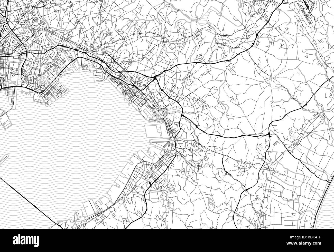 Area map of Chiba, Japan. This artmap of Chiba contains geography lines ...