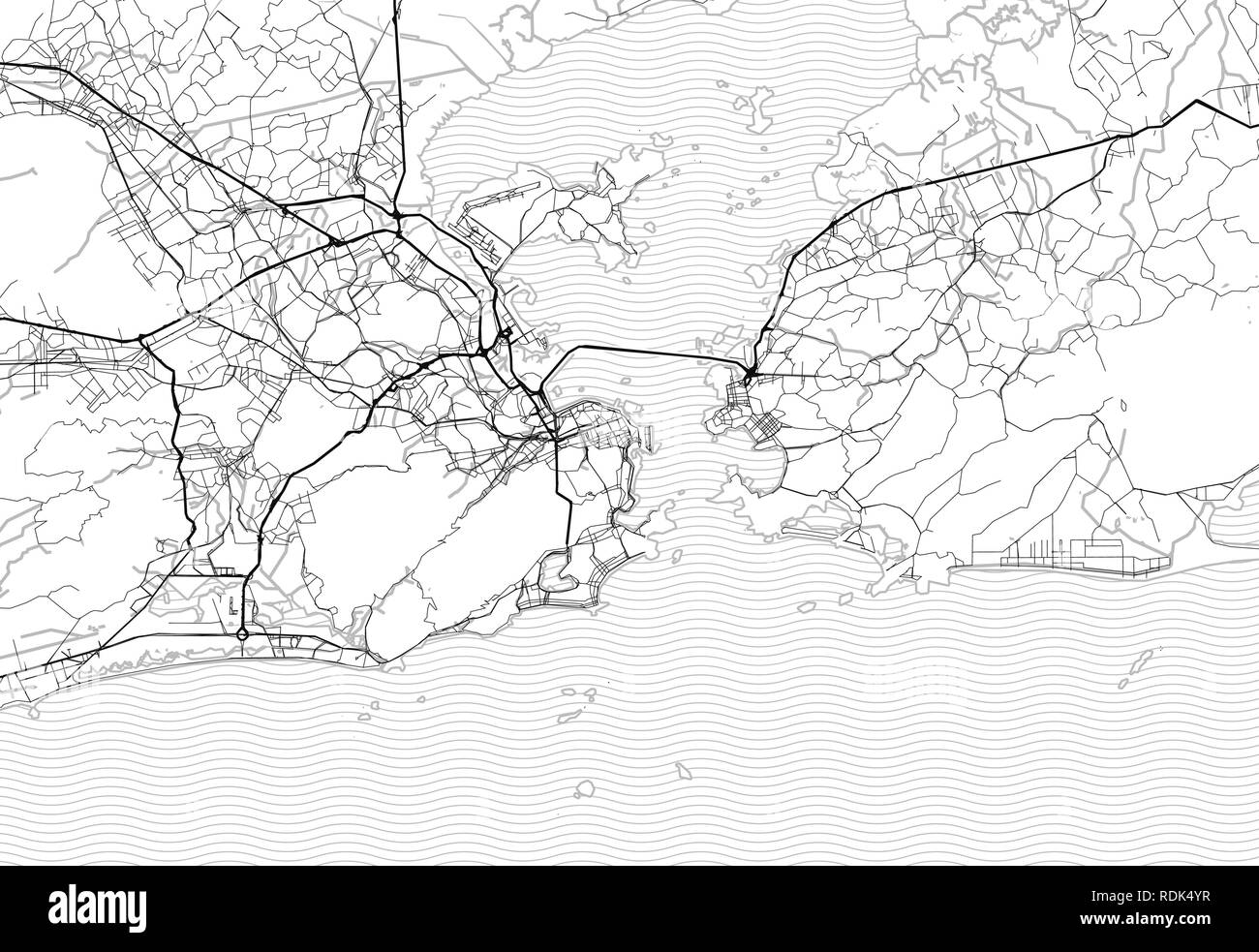 Area map of Rio de Janeiro, Brazil. This artmap of Rio de Janeiro ...