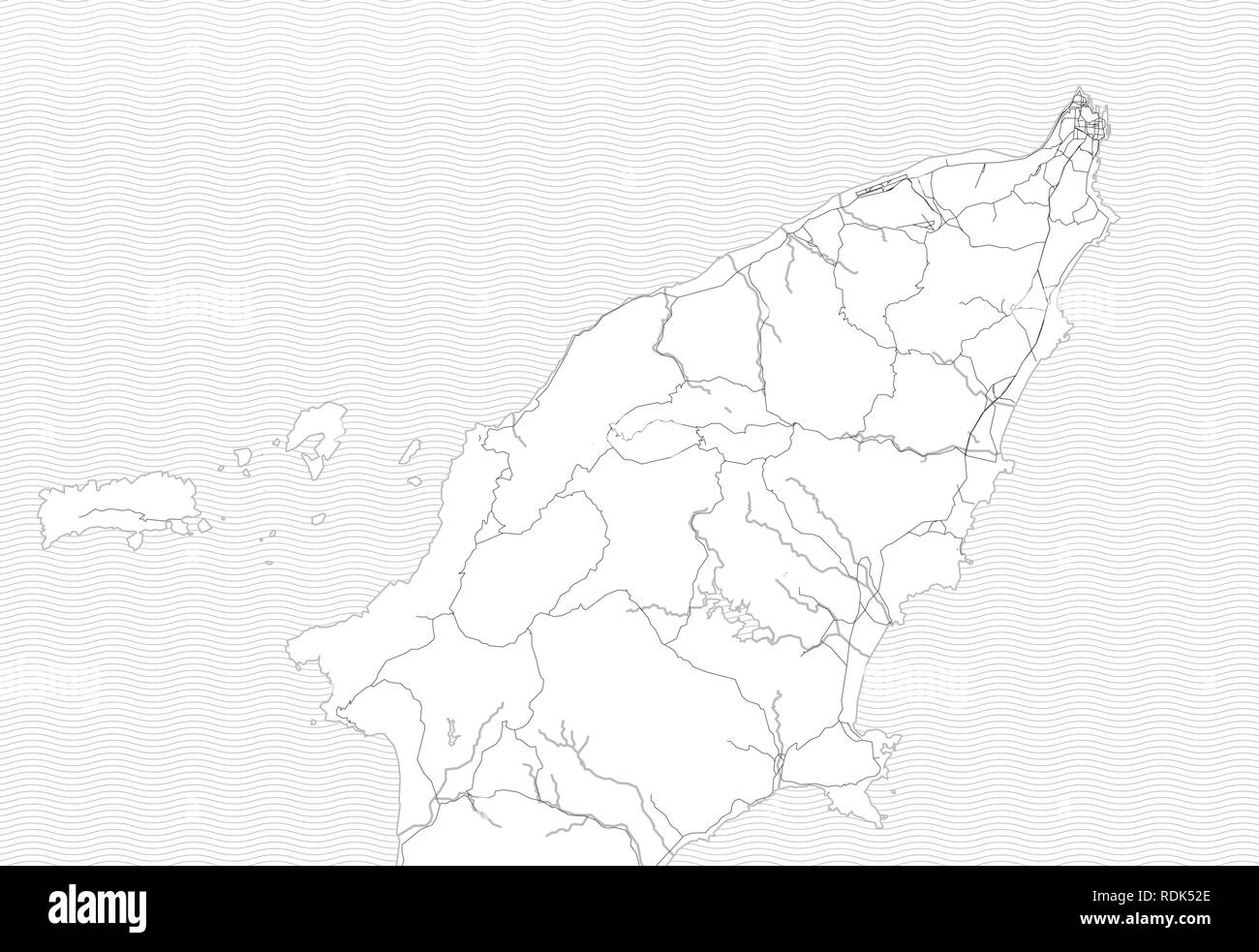 Area map of Rhodes, Greece. This artmap of Rhodes contains geography ...