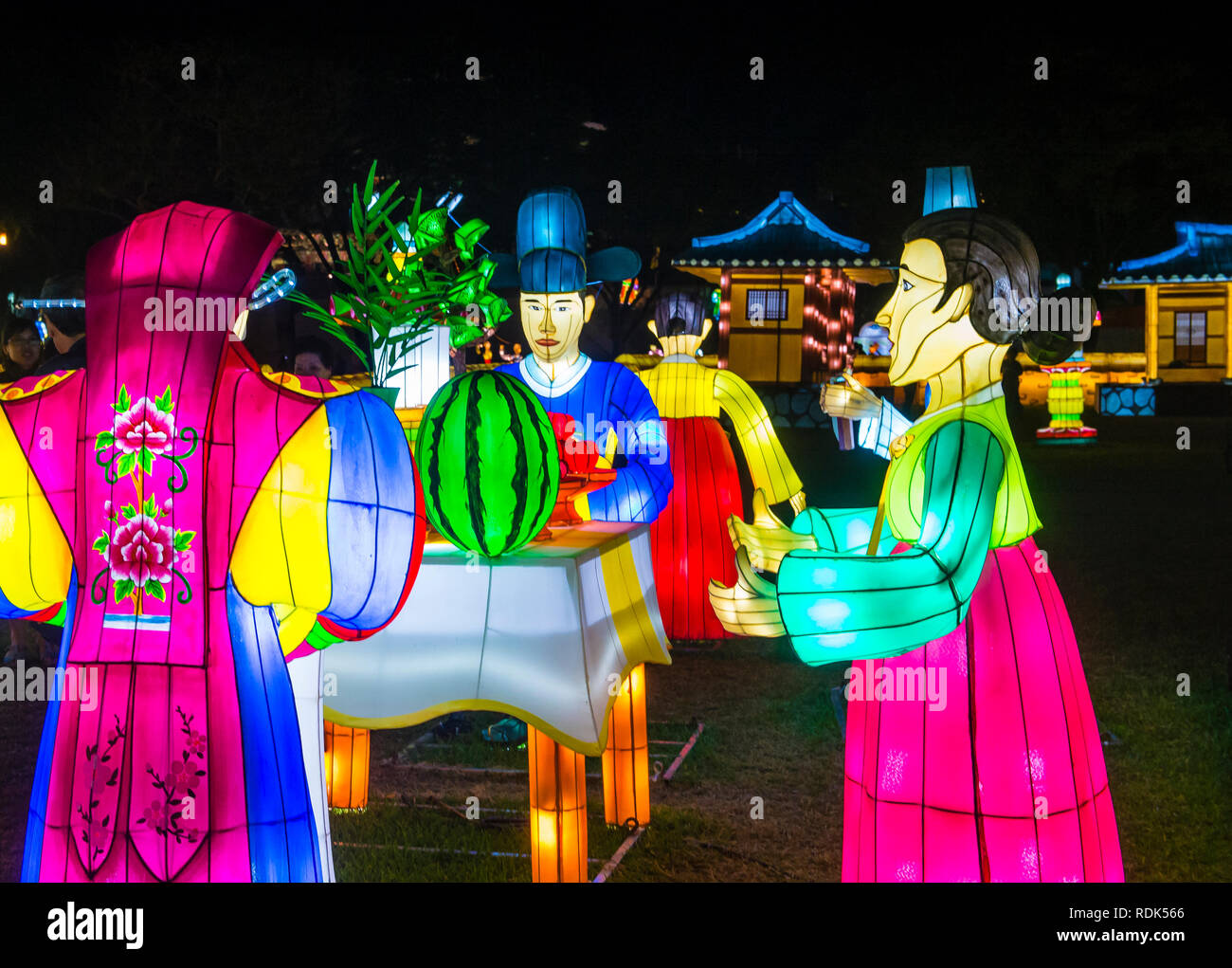 Colorful lantern decoration during the Jinju Lantern Festival in Jinju ...