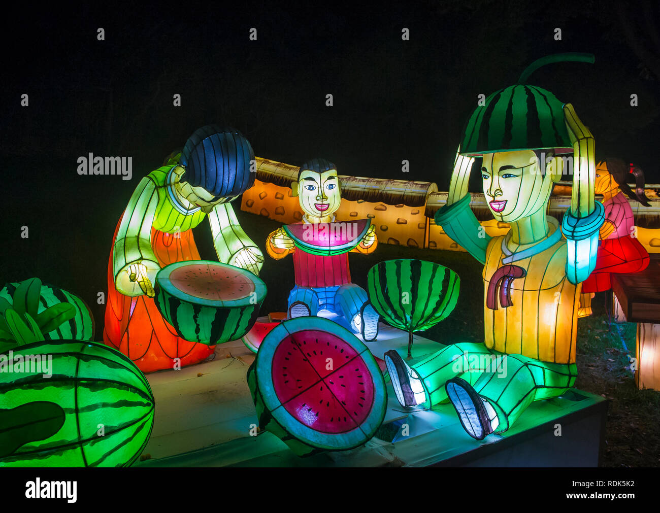 Colorful lantern decoration during the Jinju Lantern Festival in Jinju ...