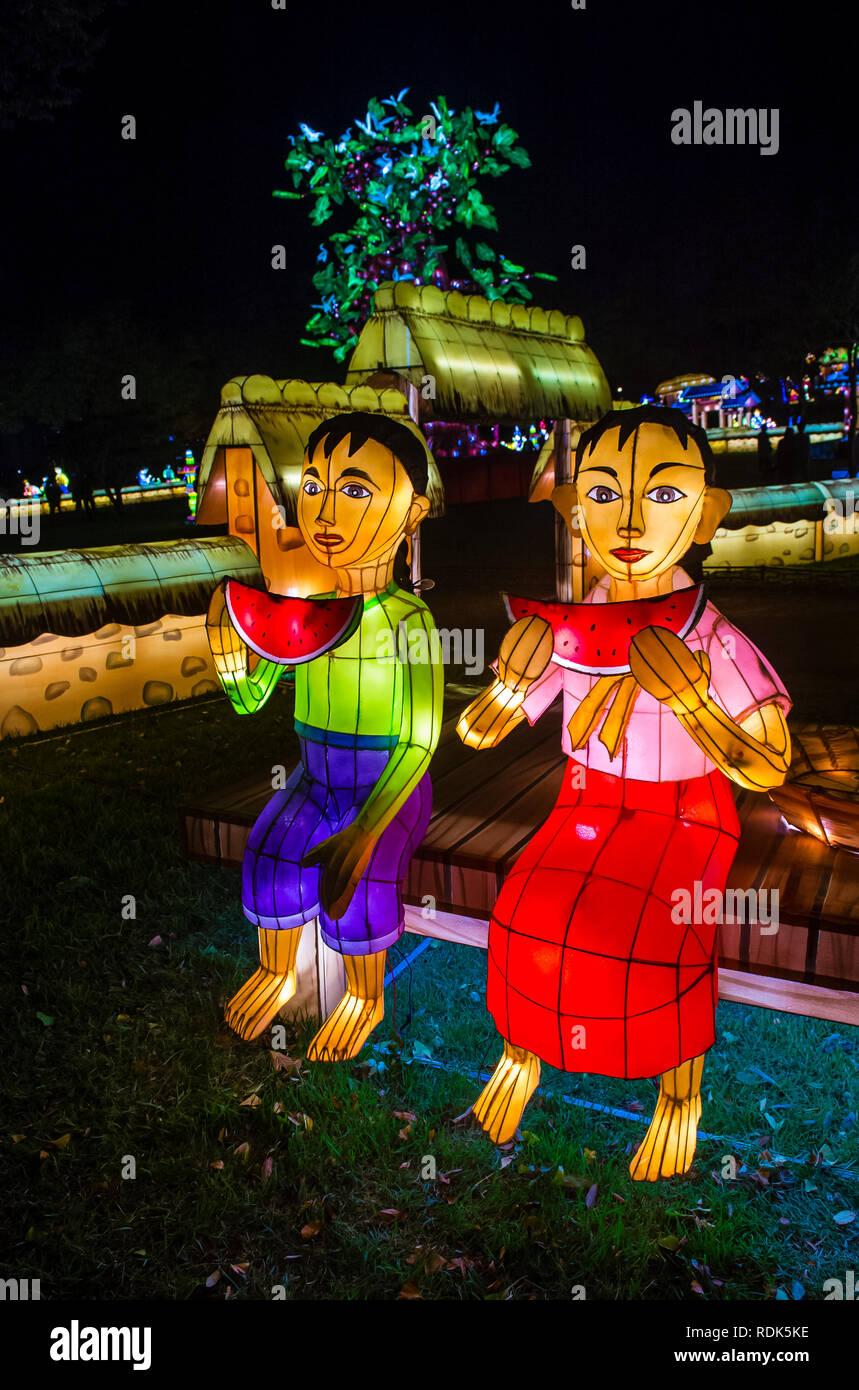 Colorful lantern decoration during the Jinju Lantern Festival in Jinju ...