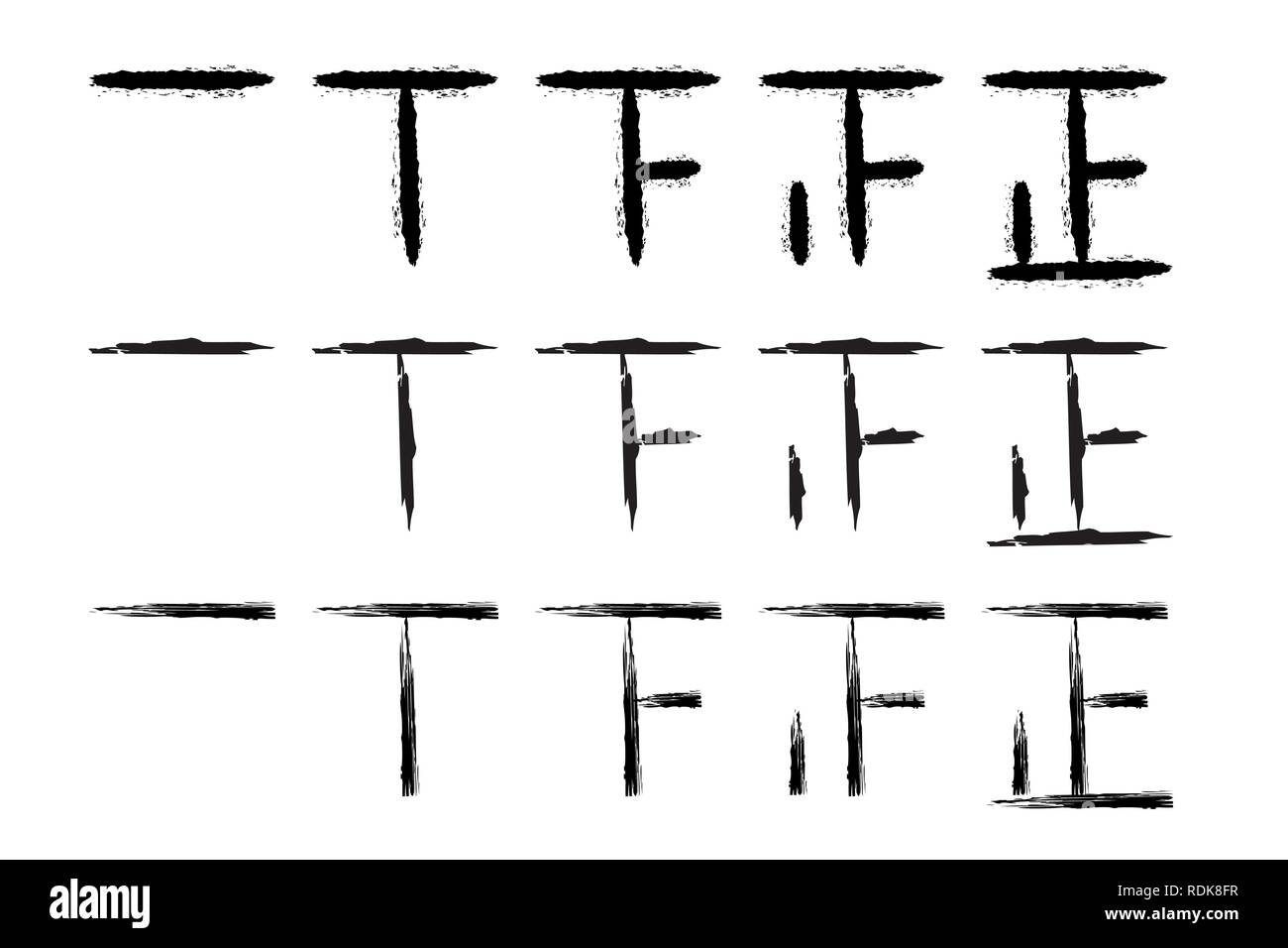 Hand drawn Tally marks with brush strokes using Chinese characters ...
