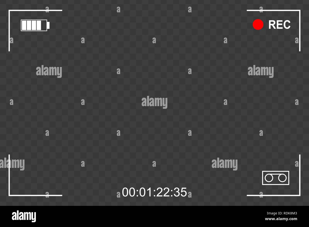 Camera focusing screen, viewfinders camera recording. Vector ...