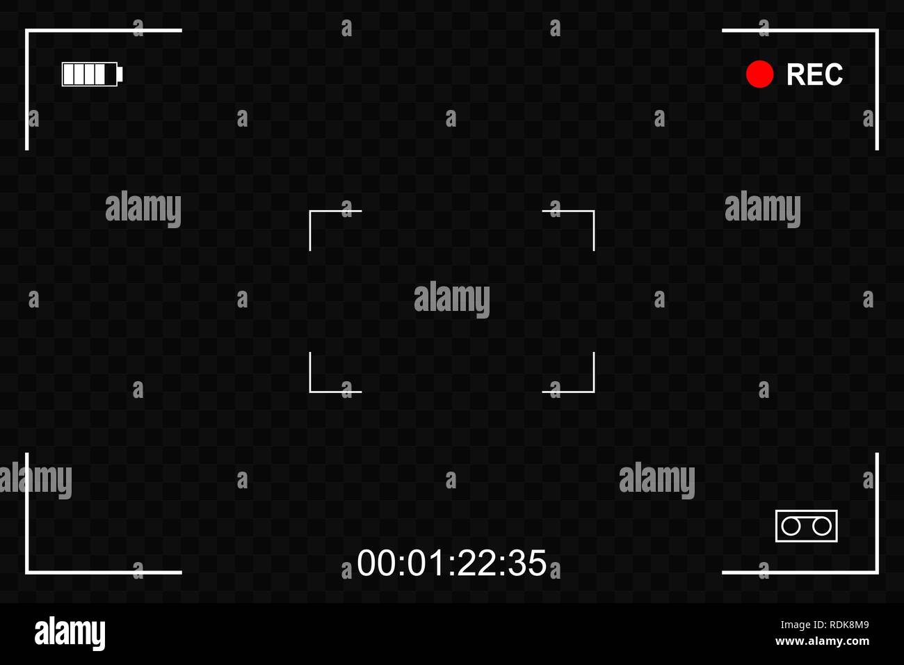 Camera focusing screen, viewfinders camera recording. Vector ...