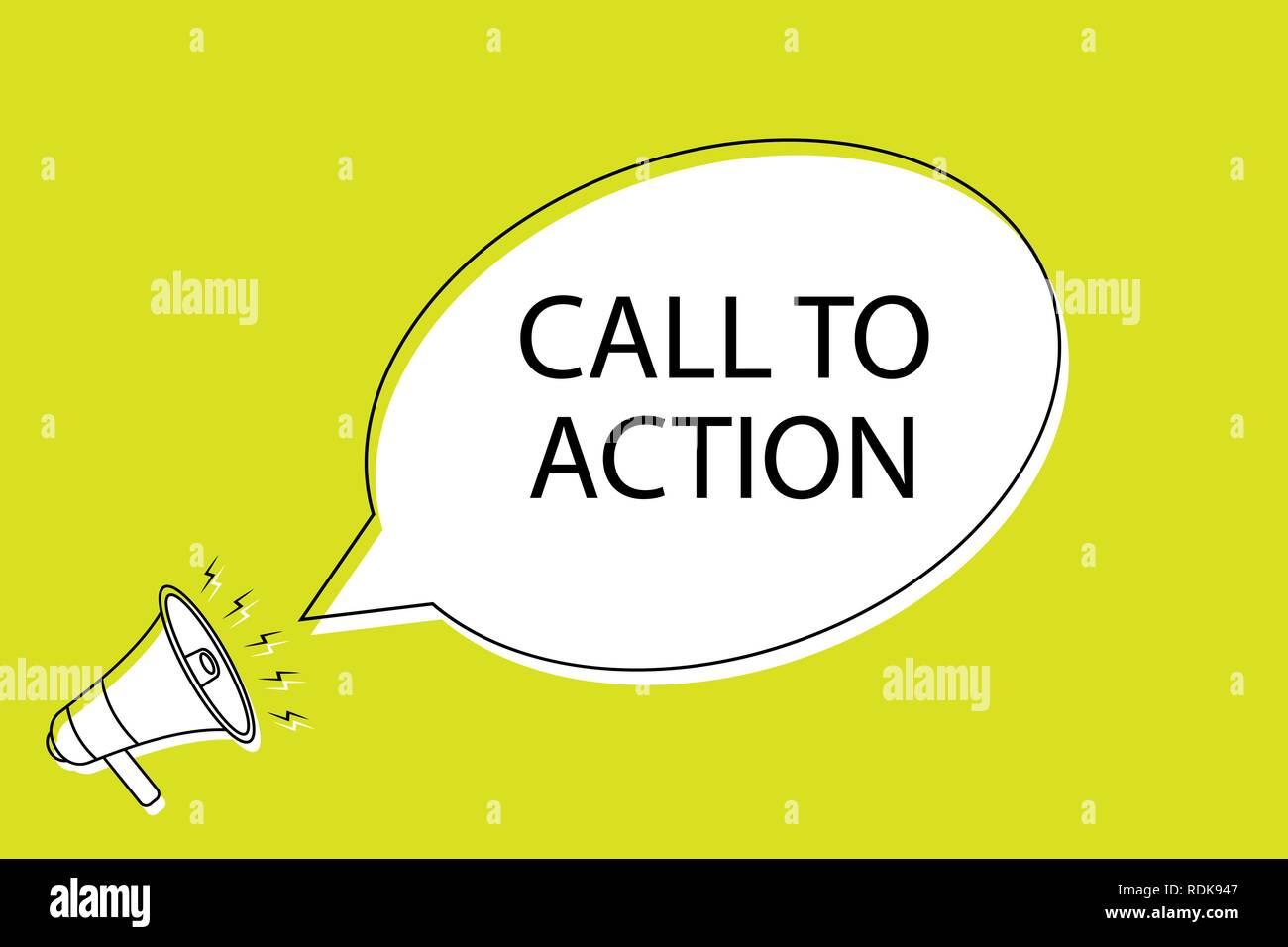 call to action speech bubble in cartoon style. Male with megaphone ...