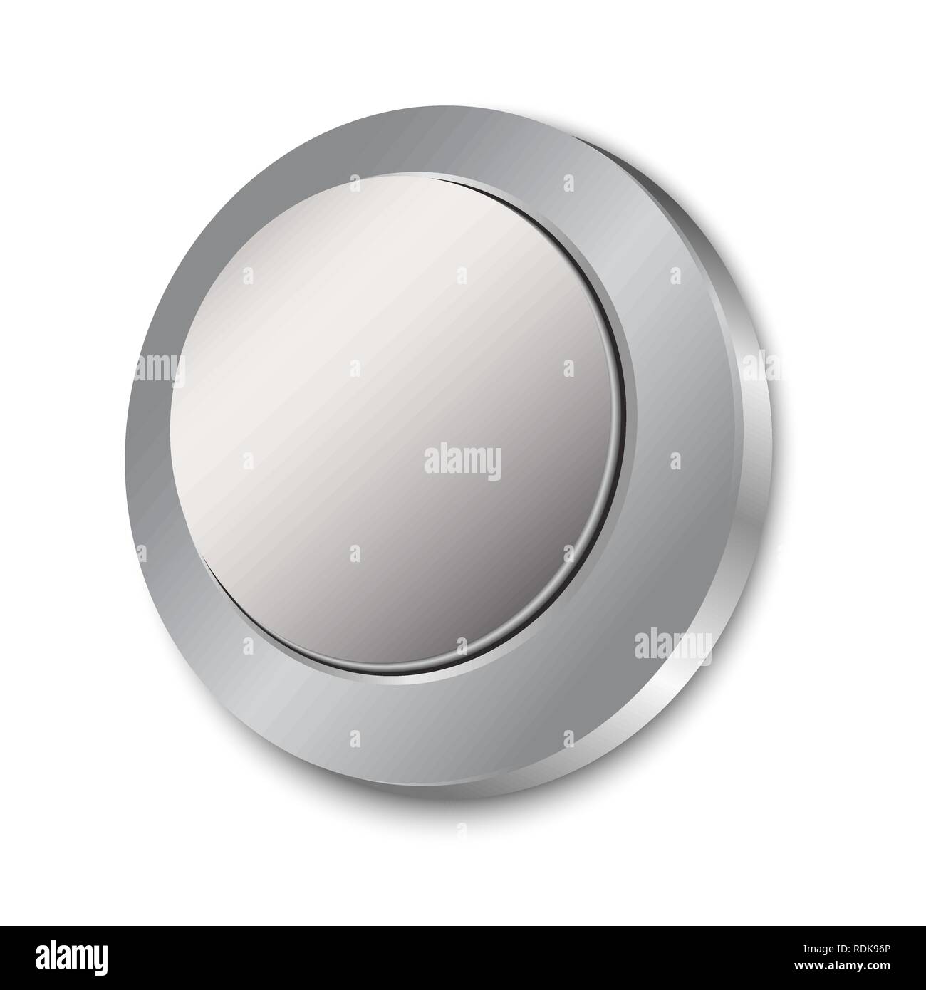 Metal button blank isolated on white background Stock Vector Image ...