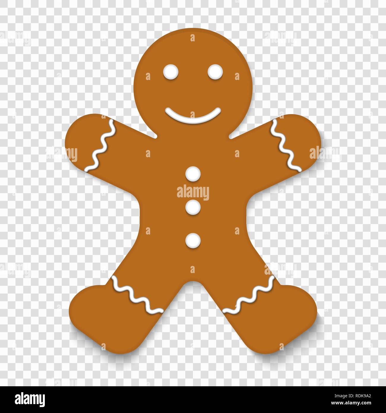 Christmas gingerbread man cookie. Vector illustration Stock Vector ...