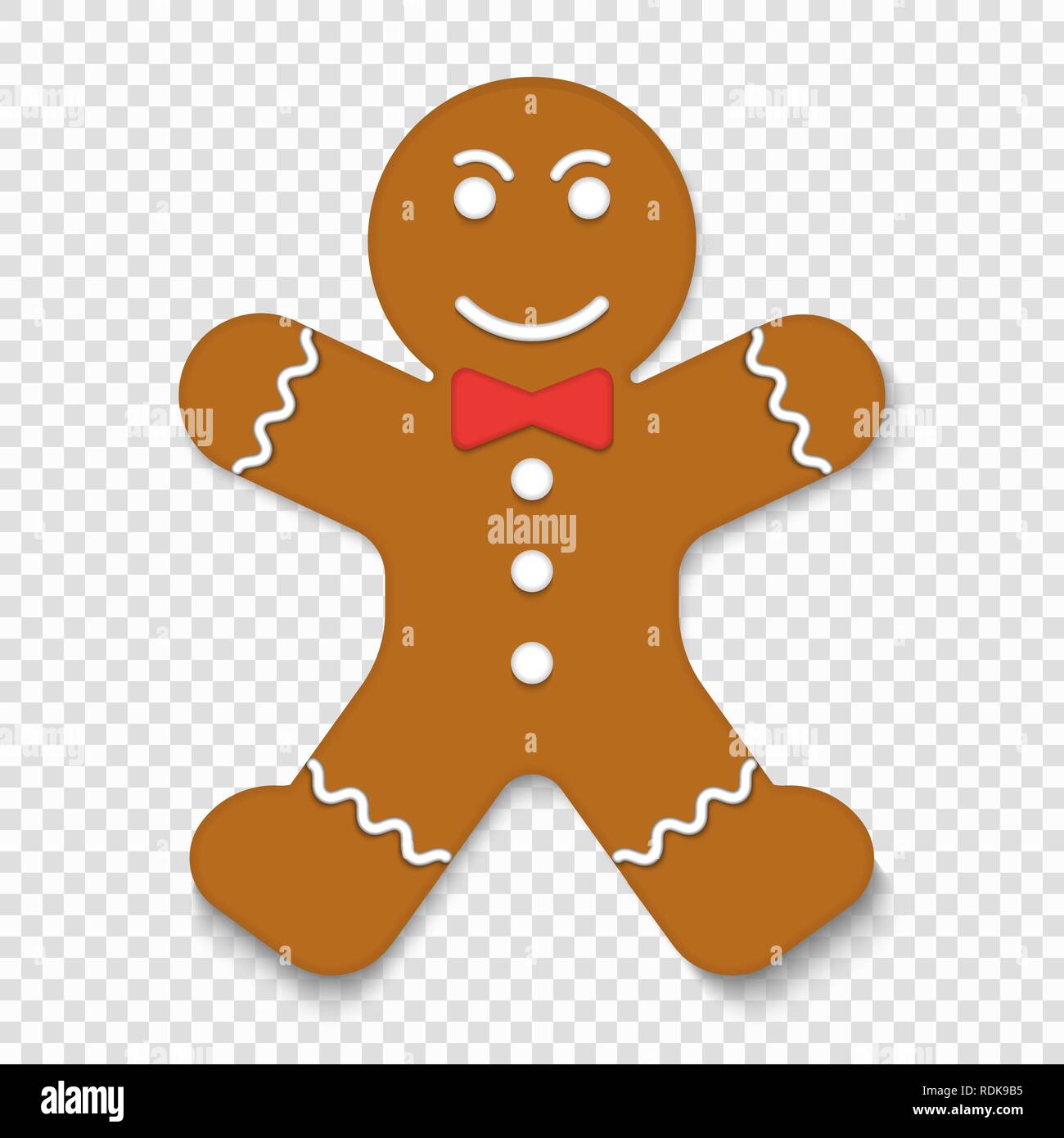 Christmas gingerbread man cookie. Vector illustration Stock Vector ...