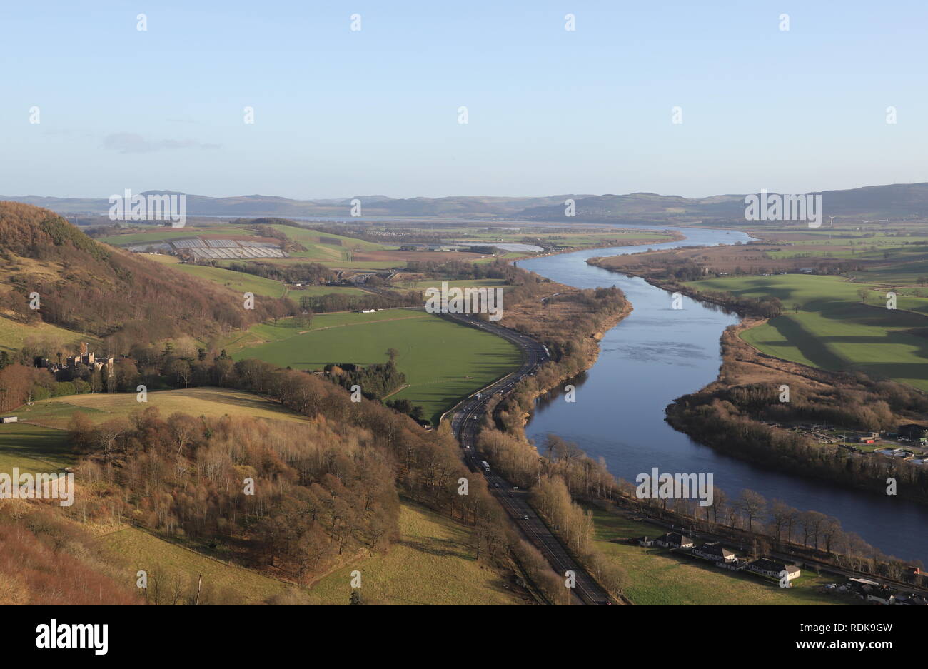 Elevated view of River Tay Scotland January 2019 Stock Photo - Alamy