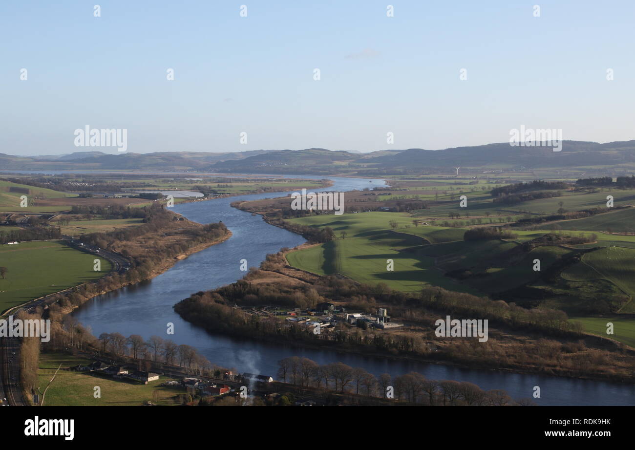 Elevated view of River Tay Scotland January 2019 Stock Photo - Alamy